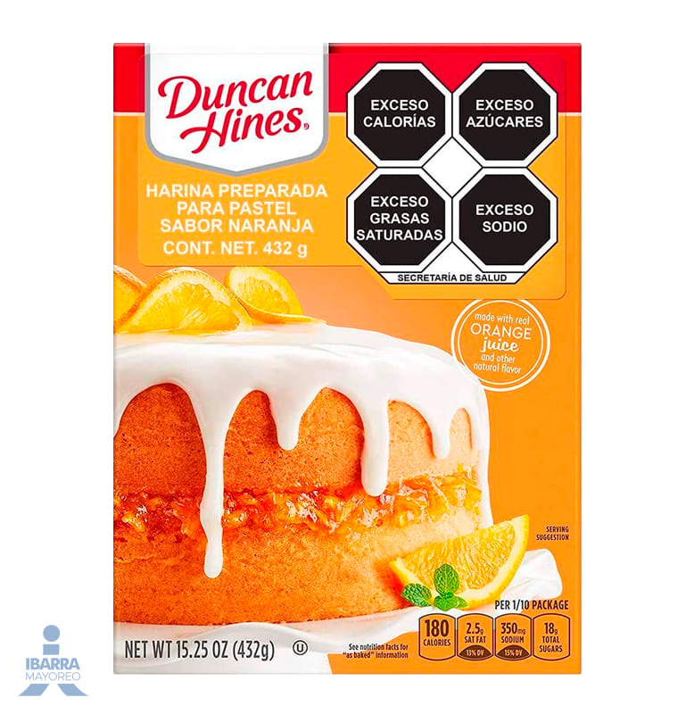 harina duncan hines naranja 432 g | Ibarra Mayoreo