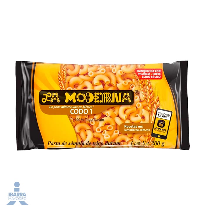 pasta la moderna codo no 1 200 g | Ibarra Mayoreo