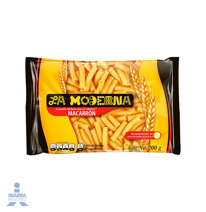 pasta la moderna macarron 200 g | Ibarra Mayoreo