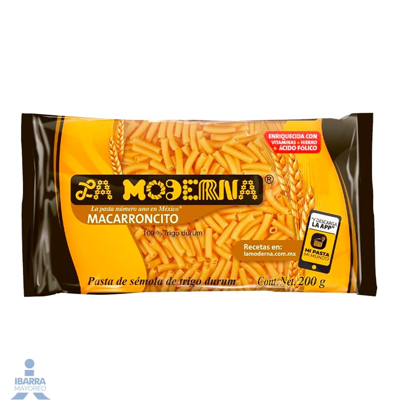 pasta la moderna macarron corto 200 g | Ibarra Mayoreo
