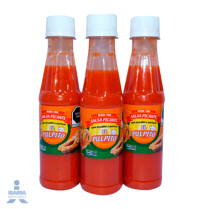 SALSA PICANTE ROJA EL PULPITO 180 ML | Ibarra Mayoreo