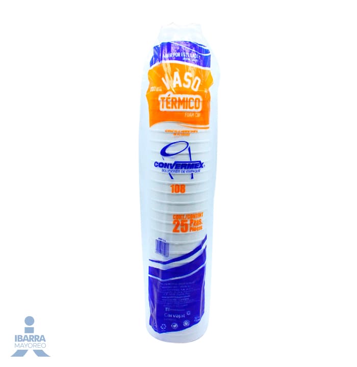 vaso termico convermex no 108/237 ml 25 pzas | Ibarra Mayoreo