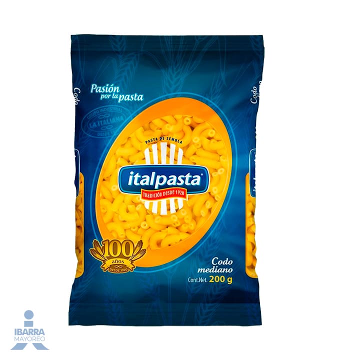 pasta italpasta codo mediano 200 g | Ibarra Mayoreo