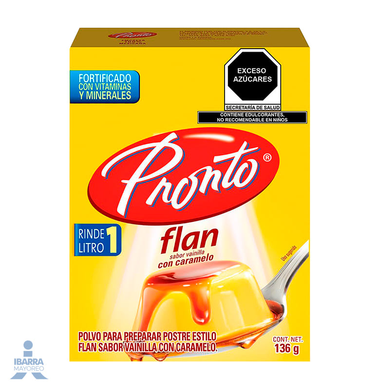 flan pronto maizena con caramelo 136 g | Ibarra Mayoreo