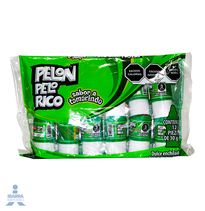 dulce pelon pelo rico tamarindo enchilado bolsa 12 pzas | Ibarra Mayoreo