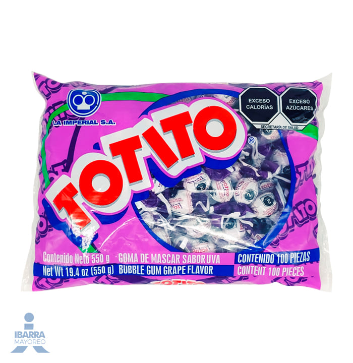 goma de mascar totito sabor uva 100 pzas | Ibarra Mayoreo