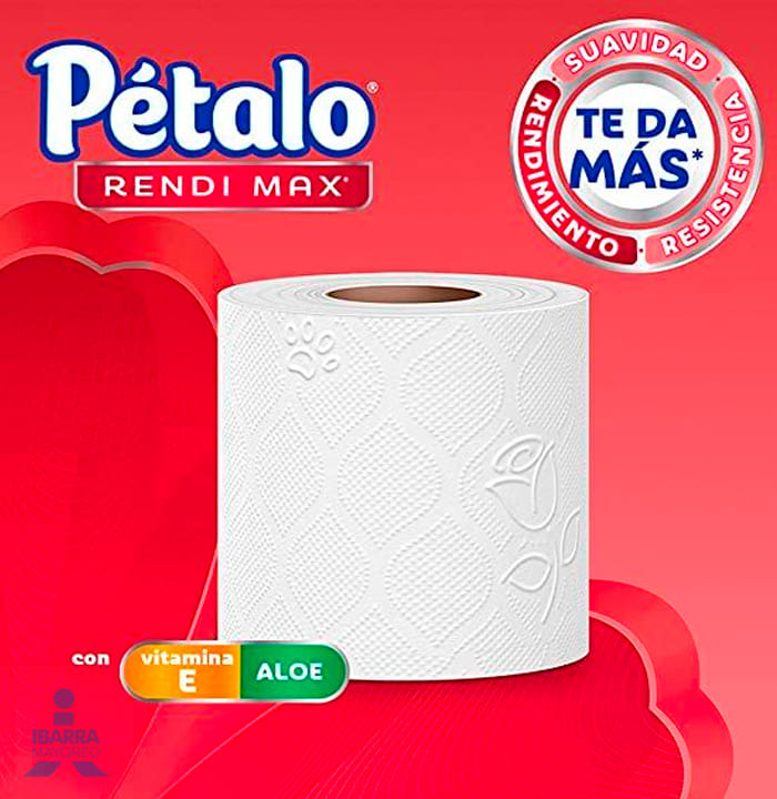 papel higienico petalo rendimax 320 hojas 4 rollos | Ibarra Mayoreo