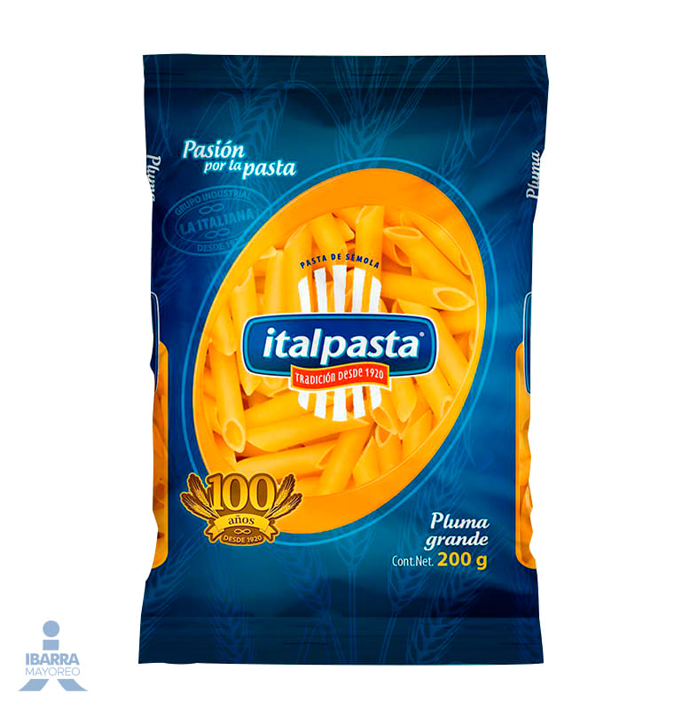 pasta italpasta pluma grande 200 g | Ibarra Mayoreo