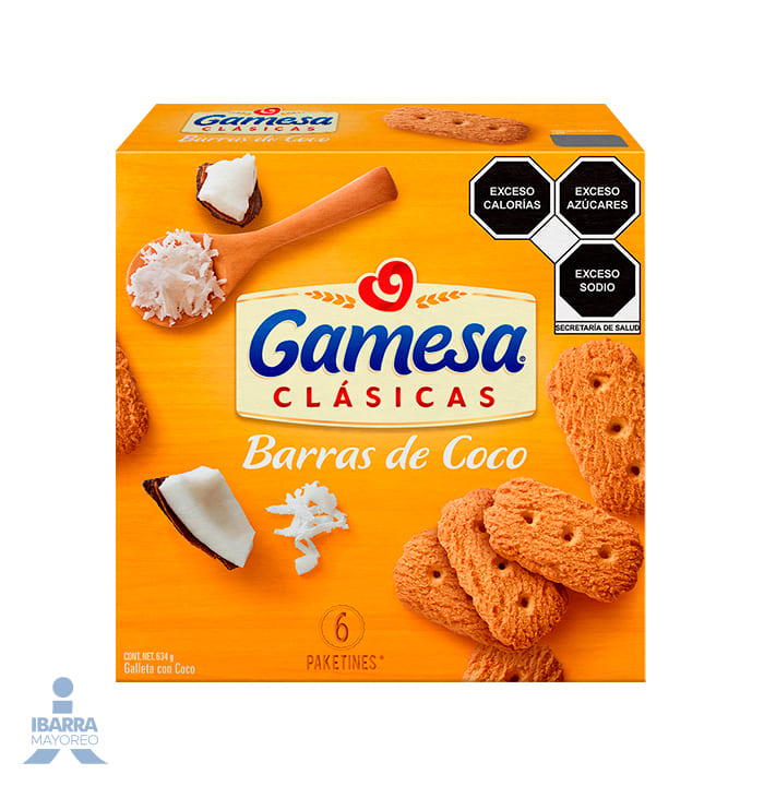 galletas gamesa barra de coco 634 g | Ibarra Mayoreo