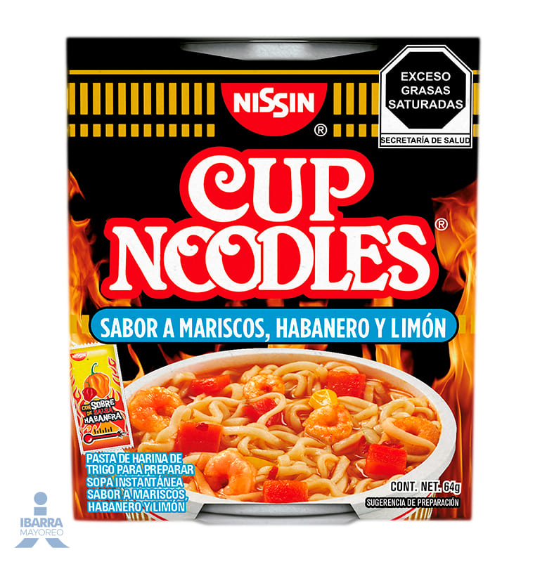 sopa nissin marisco habanero y limon 64 g | Ibarra Mayoreo