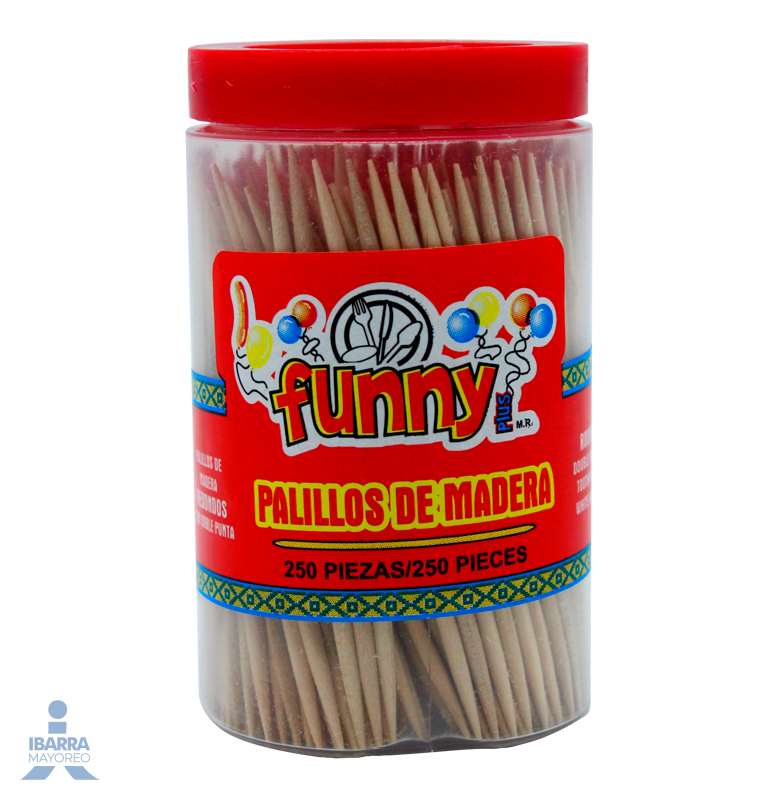 palillo funny plus vaso 250 pzas | Ibarra Mayoreo