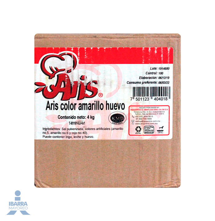 colorante amarillo huevo aris 1 kg | Ibarra Mayoreo