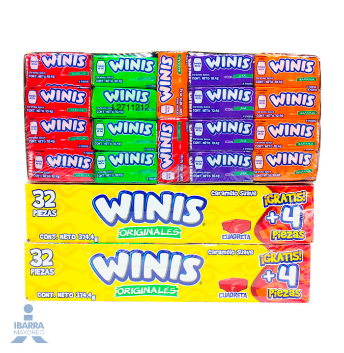 caramelo suave winis cuadreta originales surtido 32 pzas | Ibarra Mayoreo