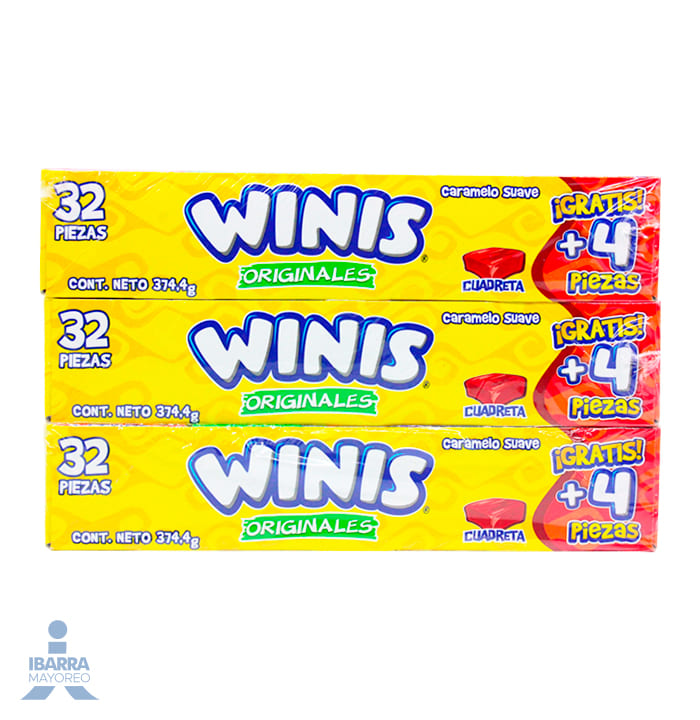 caramelo suave winis cuadreta originales surtido 32 pzas | Ibarra Mayoreo