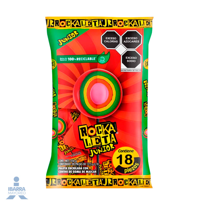 Paleta Sonrics Rockaleta 18 Pz. | Ibarra Mayoreo