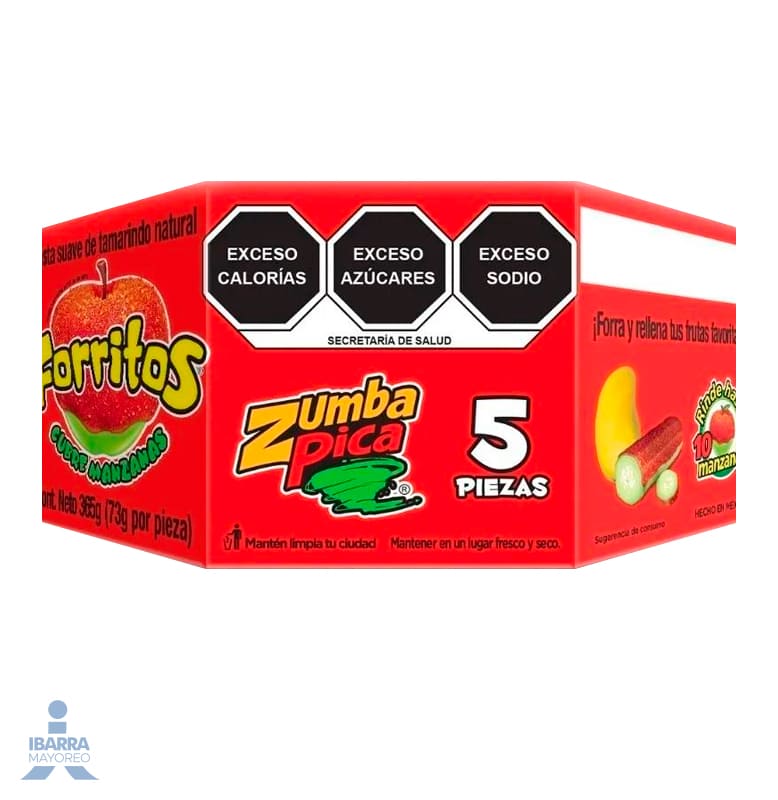 dulce zumba pica forritos cubre manzana 5 pzas | Ibarra Mayoreo