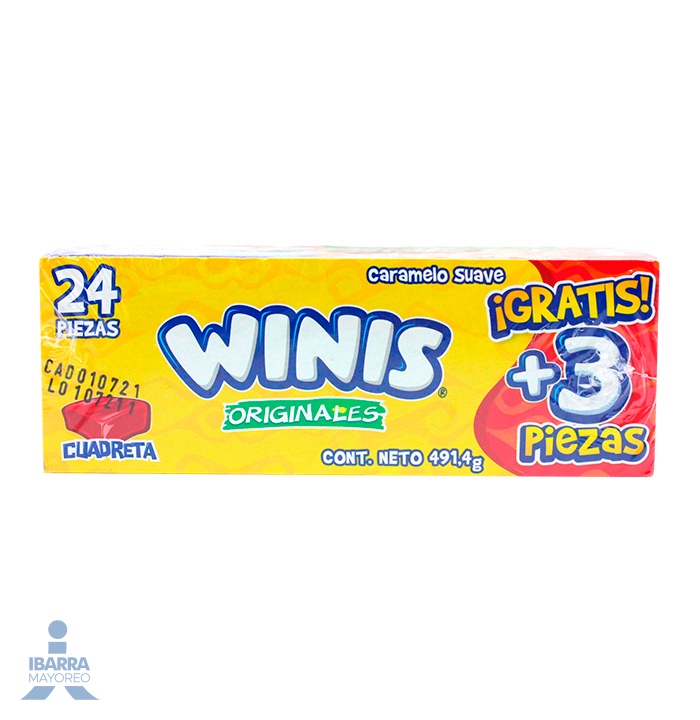 dulce winis tubo originales surtido 24 pzas | Ibarra Mayoreo