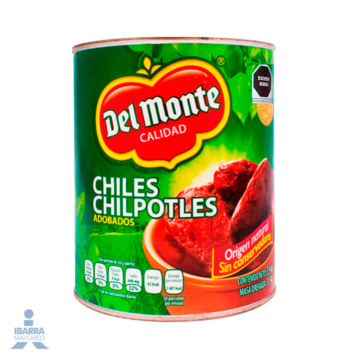 chiles chipotles adobados del monte 2 9 kg | Ibarra Mayoreo