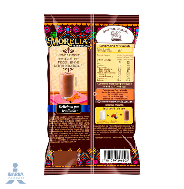Chocolate Morelia Polvo 357 g | Ibarra Mayoreo