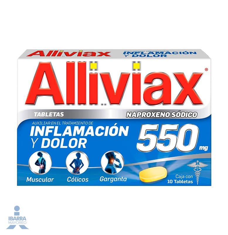 ALLIVIAX 550 MG 10 TABLETAS | Ibarra Mayoreo