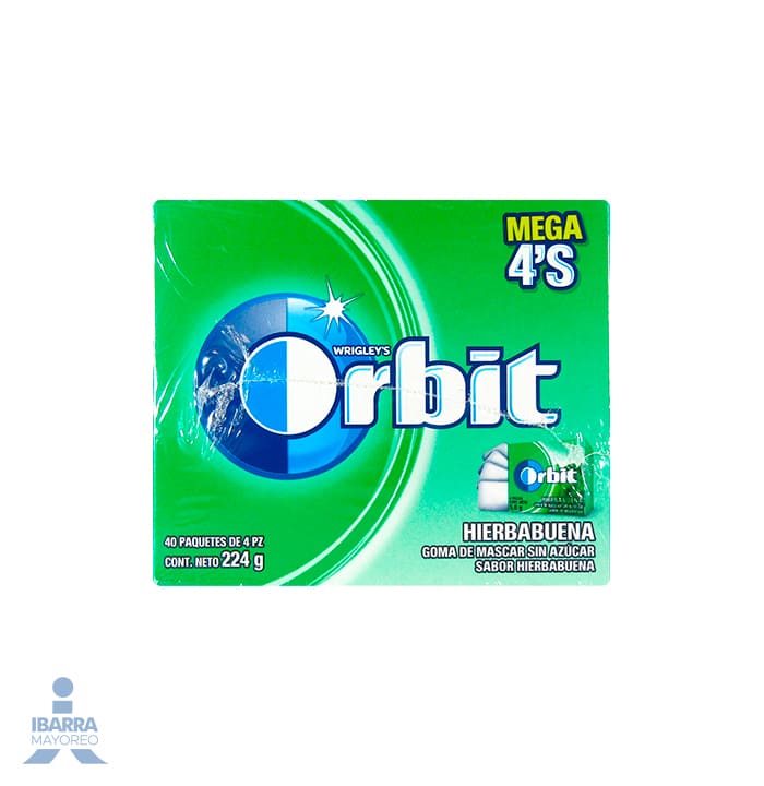 chicle orbit hierbabuena 40 pzas | Ibarra Mayoreo