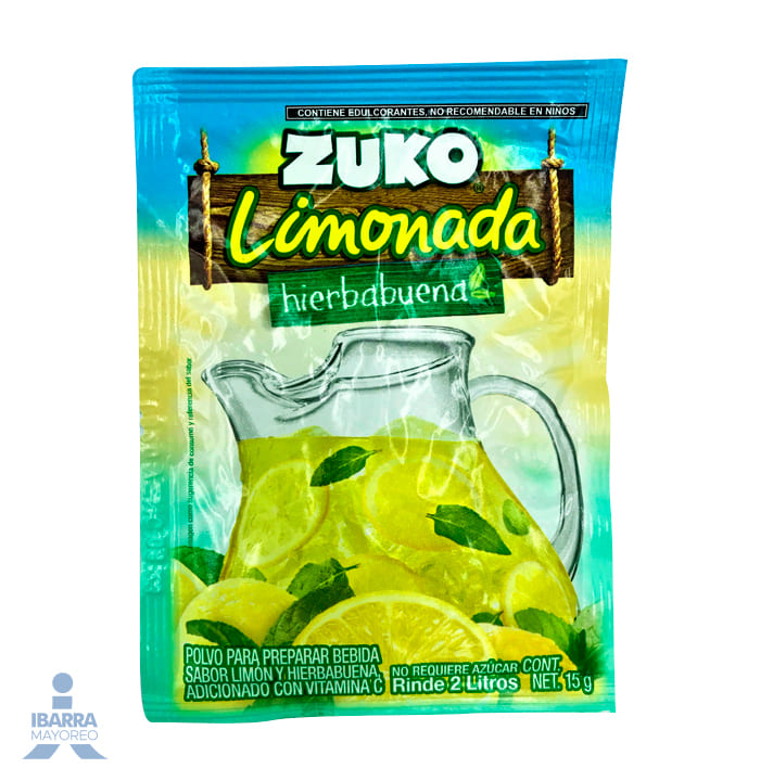 refresco zuko limonada hierbabuena 15 g | Ibarra Mayoreo