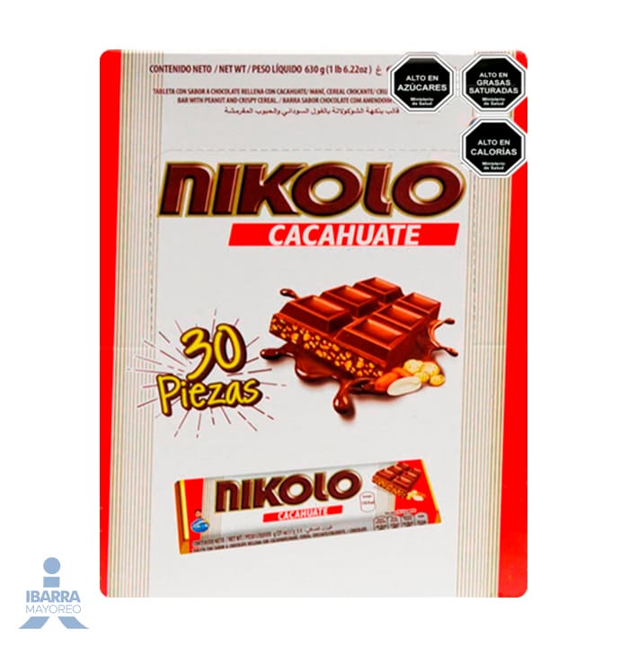 chocolate arcor nikolo cacahuate 30/21 g | Ibarra Mayoreo