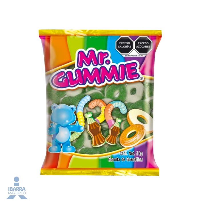 goma mr gummie aros de fruta manzana 1 kg | Ibarra Mayoreo