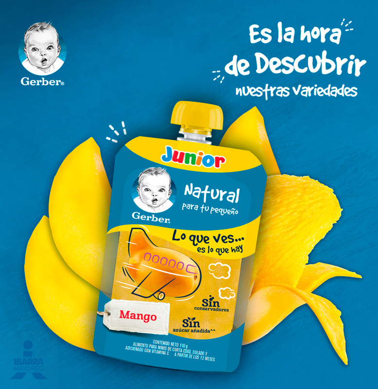 gerber junior mango pouch 110 g | Ibarra Mayoreo