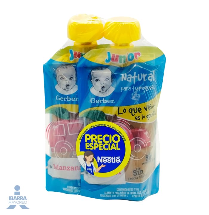 gerber junior manzana pouch 110 g | Ibarra Mayoreo