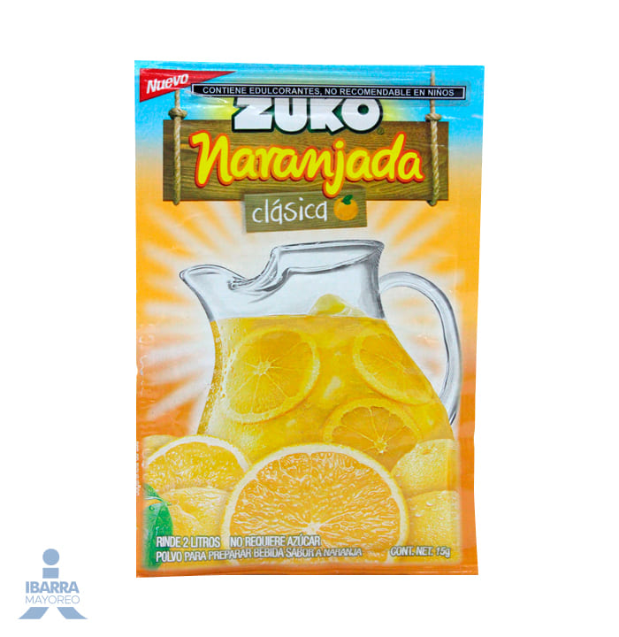 refresco zuko naranjada 15 g | Ibarra Mayoreo