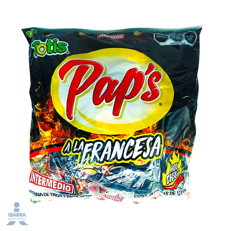 botanas totis paps hot chili 25 pzas | Ibarra Mayoreo