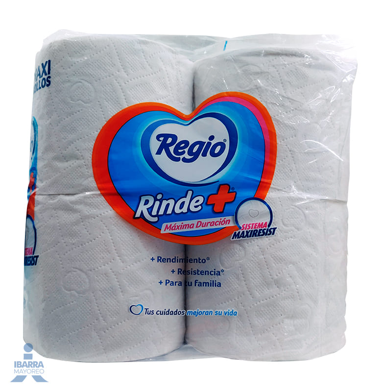 papel higienico regio rinde mas 400 hojas 4 rollos | Ibarra Mayoreo