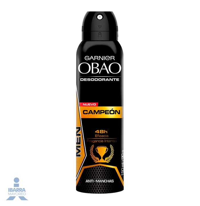 DESODORANTE OBAO HOMBRE CAMPEON AEROSOL 150 ML | Ibarra Mayoreo