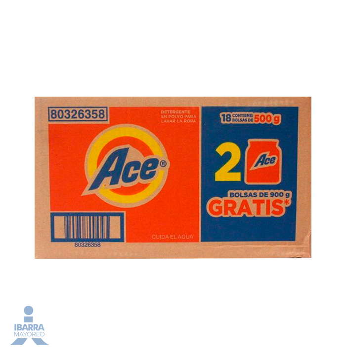 detergente ace 18/500 g + 2 ace 900 g gratis | Ibarra Mayoreo