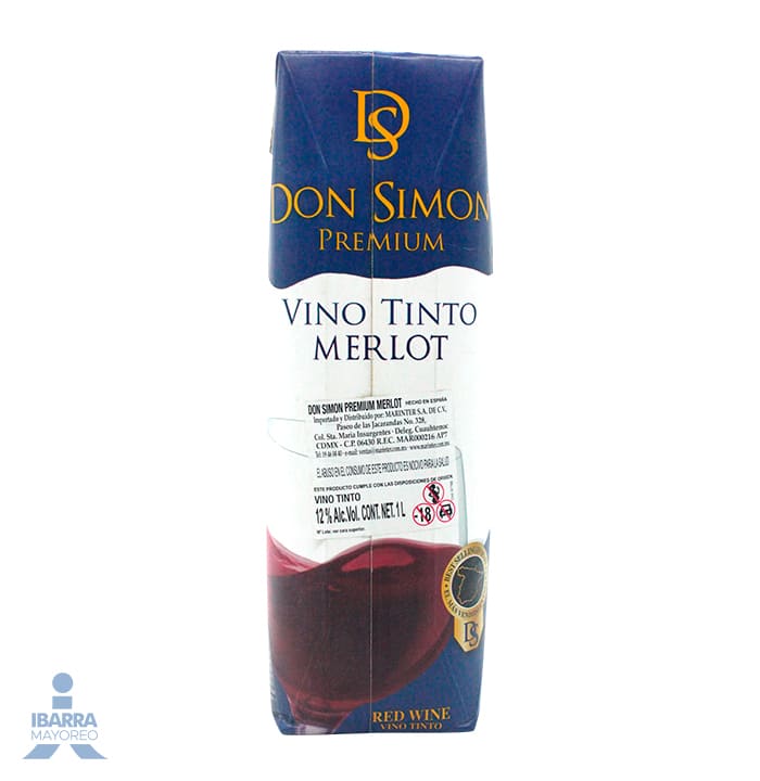 vino tinto don simon merlot tetrabrick 1 l | Ibarra Mayoreo