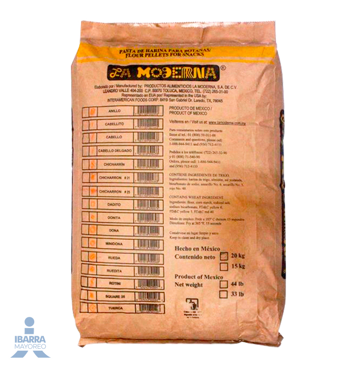 FRITURAS LA MODERNA RUEDA 15 KG | Ibarra Mayoreo