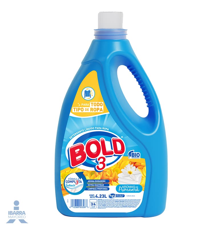 detergente liquido bold 3 flores 4 23 l | Ibarra Mayoreo