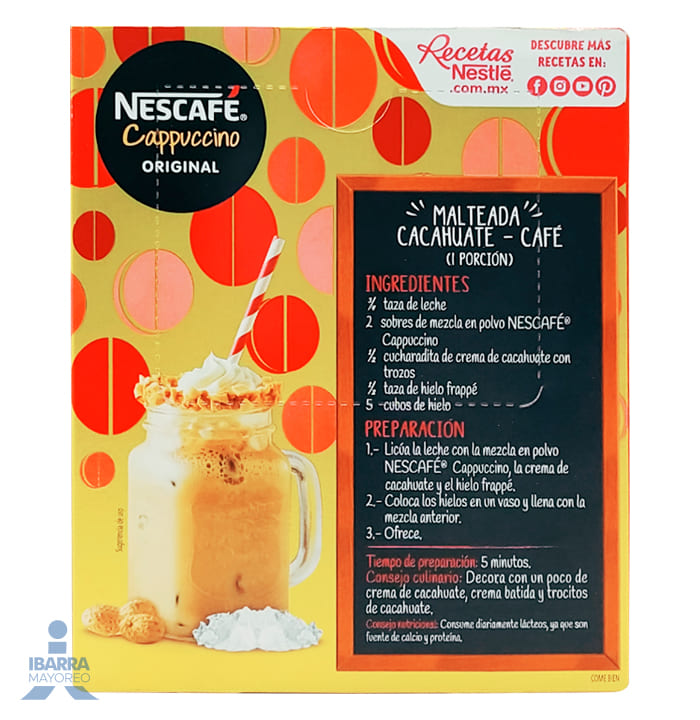 cafe nescafe cappuccino original 6/20 g | Ibarra Mayoreo cafe nescafe cappuccino original 6/20 g | Ibarra Mayoreo
