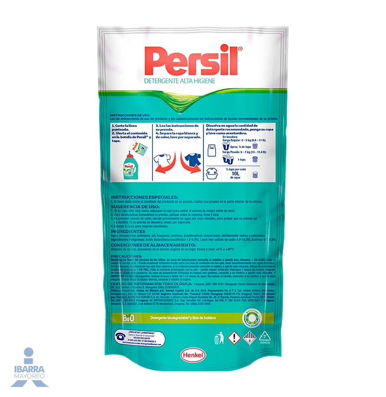 detergente liquido persil alta higiene 830 ml | Ibarra Mayoreo
