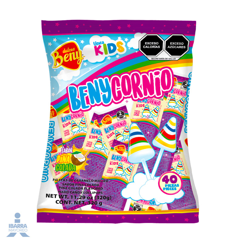 paleta beny kids benycornio 40 pzas | Ibarra Mayoreo