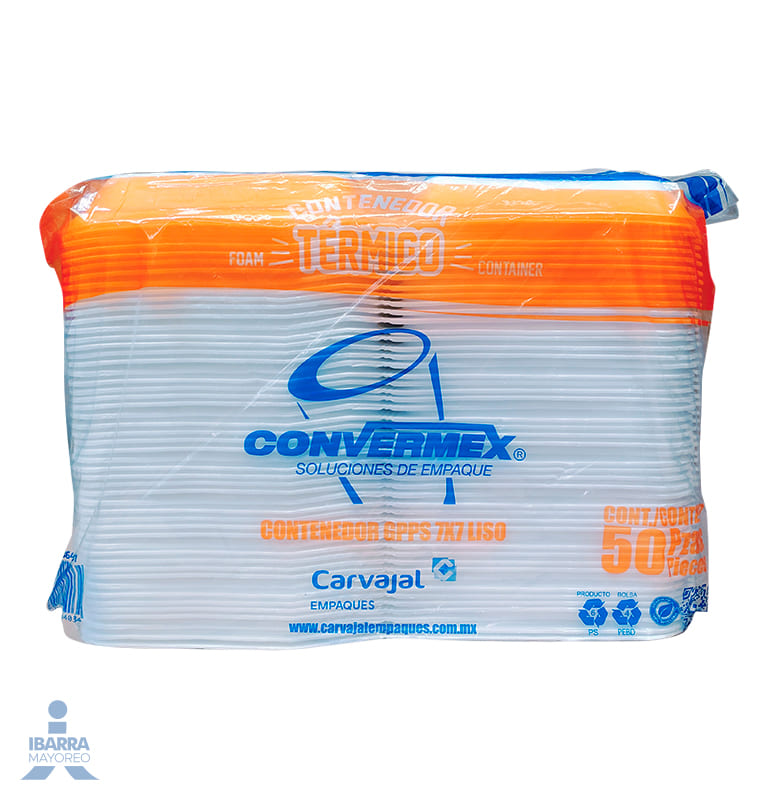 contenedor termico convermex liso l36 50 pzas | Ibarra Mayoreo