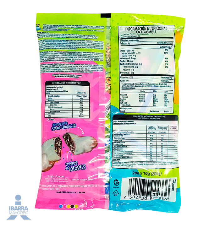 chocolate arcor sapito chispas 20 pzas | Ibarra Mayoreo