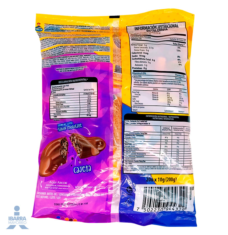 chocolate arcor sapito cajeta 20 pzas | Ibarra Mayoreo