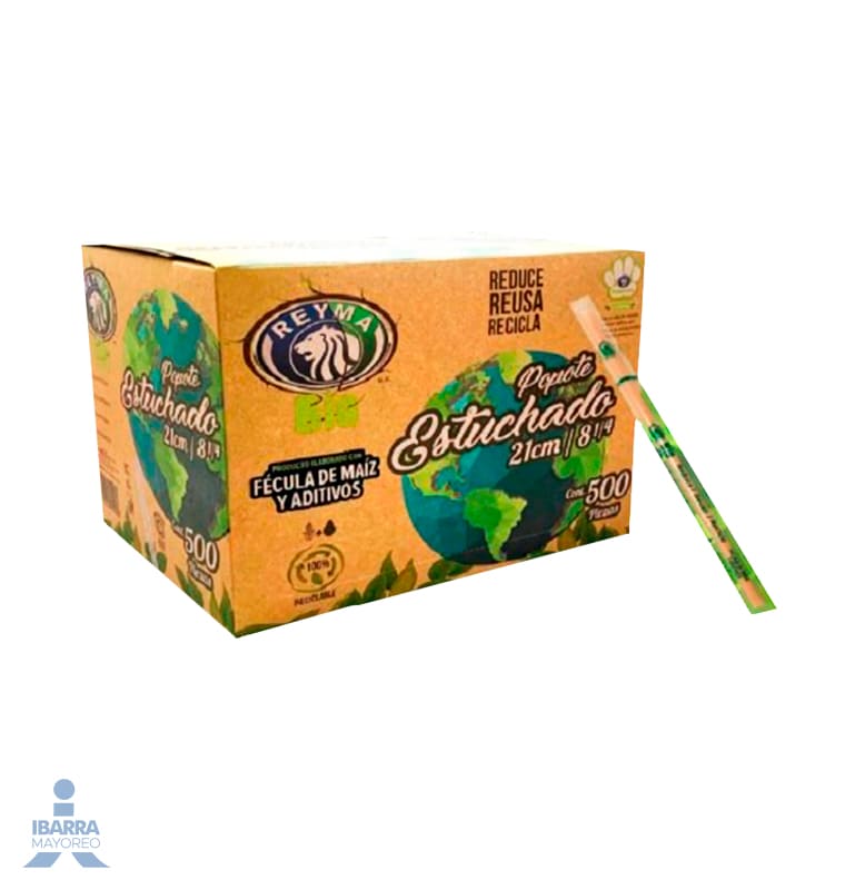 popote reyma bio 21 cm 500 pzas | Ibarra Mayoreo
