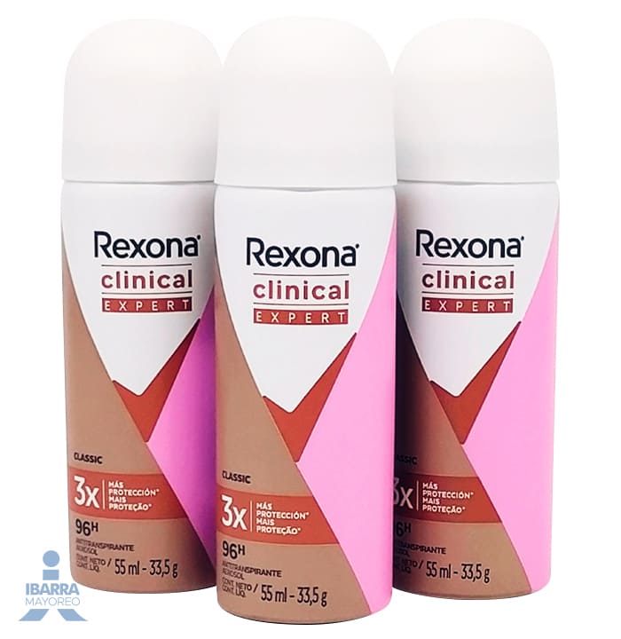 desodorante rexona clinical mujer aerosol 55 ml | Ibarra Mayoreo