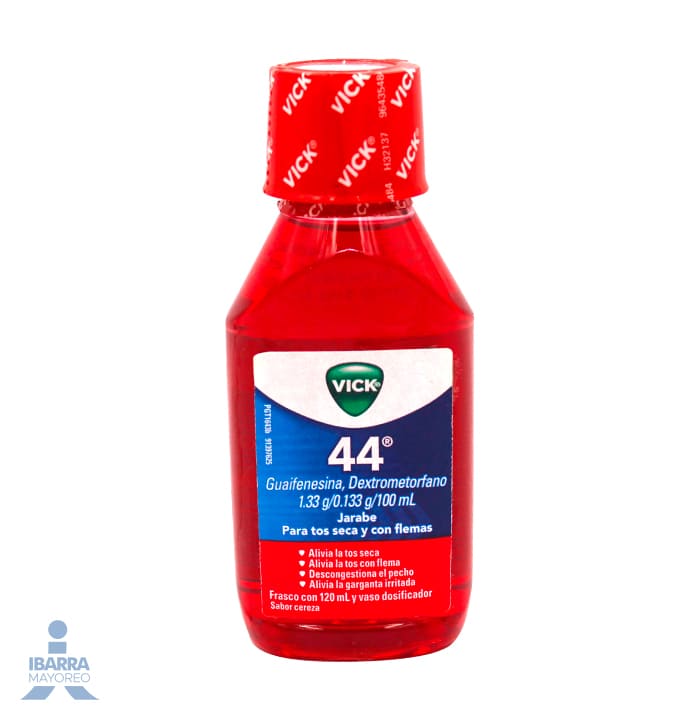 vick jarabe 44 cereza 120 ml | Ibarra Mayoreo