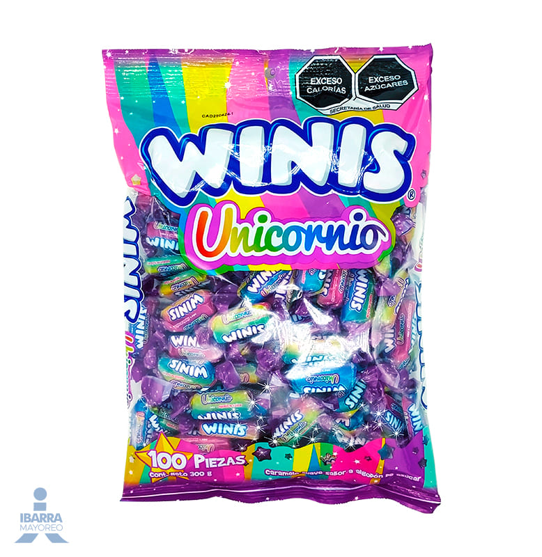 dulce winis unicornio 100 pzas | Ibarra Mayoreo