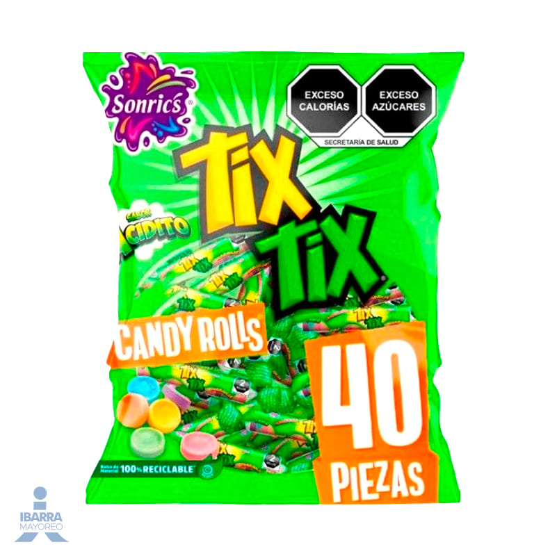 dulce sonrics tix tix candy rolls 40 pzas | Ibarra Mayoreo