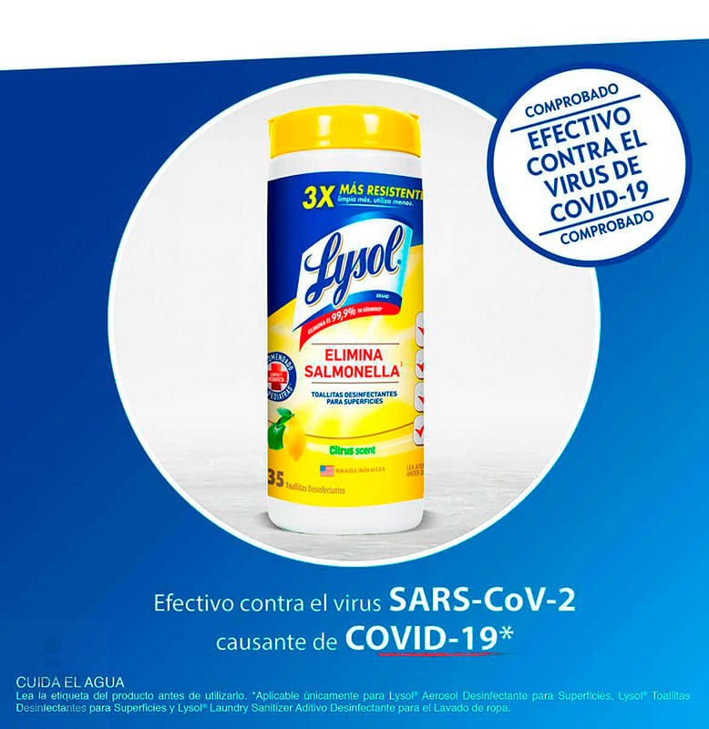 desinfectante lysol toallitas citrus 80 pzas | Ibarra Mayoreo